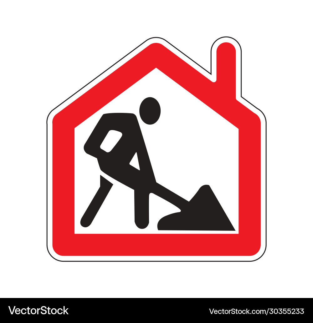 Remote work from home road sign symbol isoalte Vector Image