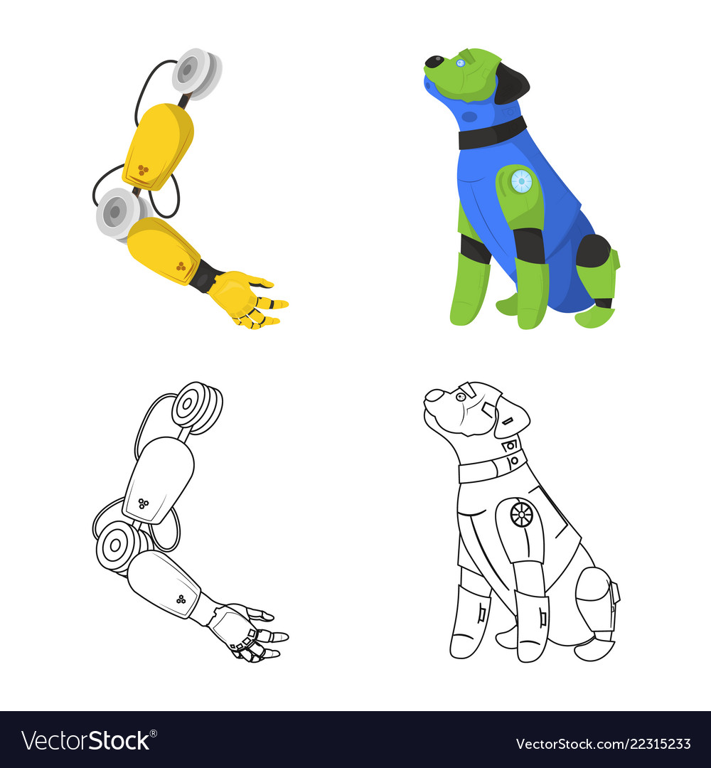 Robot And Factory Symbol Royalty Free Vector Image