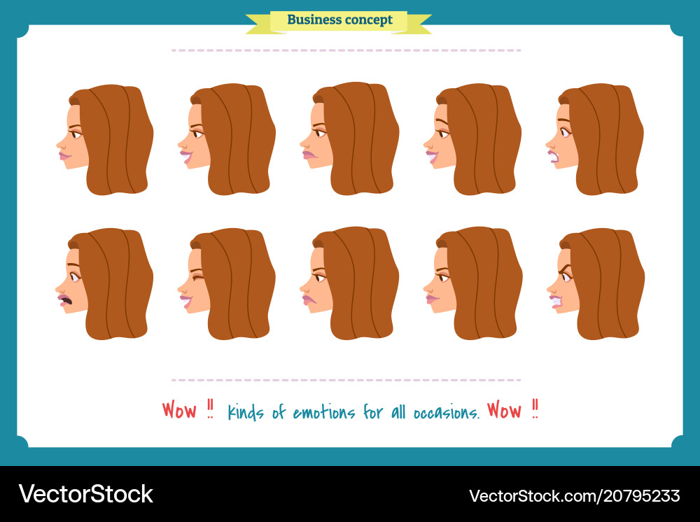 Set of woman expression isolated Royalty Free Vector Image