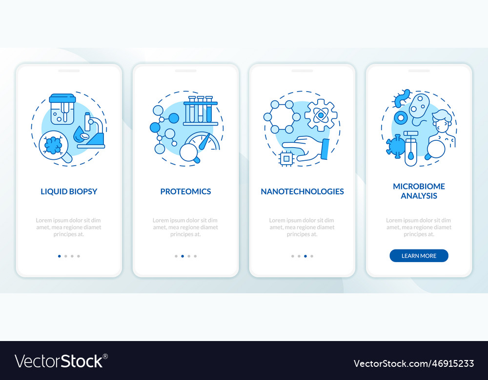 Technological advances blue onboarding mobile app Vector Image