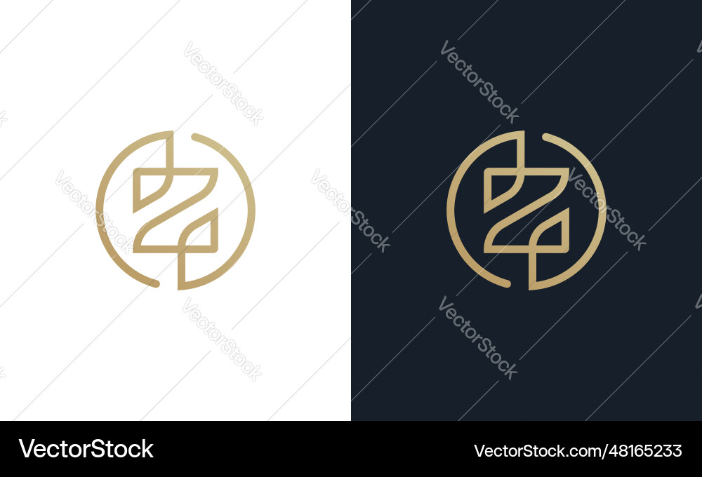 Z or zz or double z logo design simple and Vector Image
