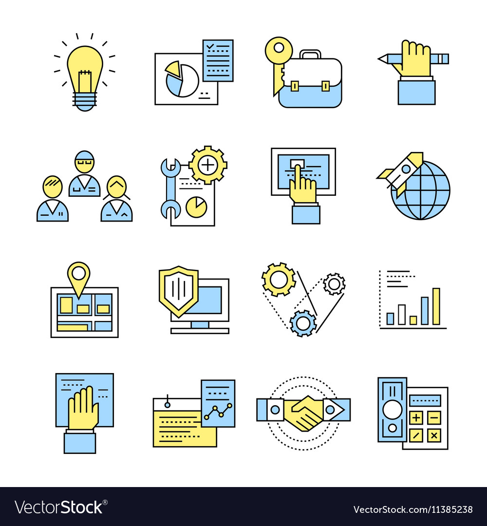 Assembly Icon Set In Color Royalty Free Vector Image