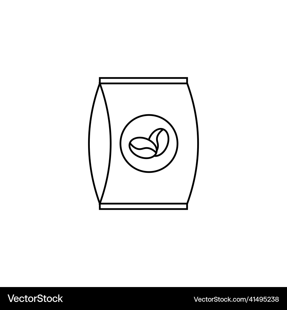 Coffee bean bag outline icon linear style sign Vector Image