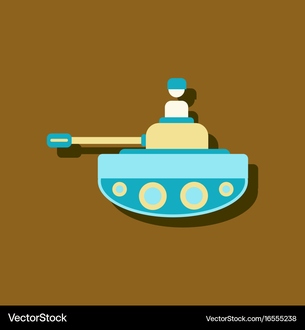 Flat icon design collection soldier on tank Vector Image