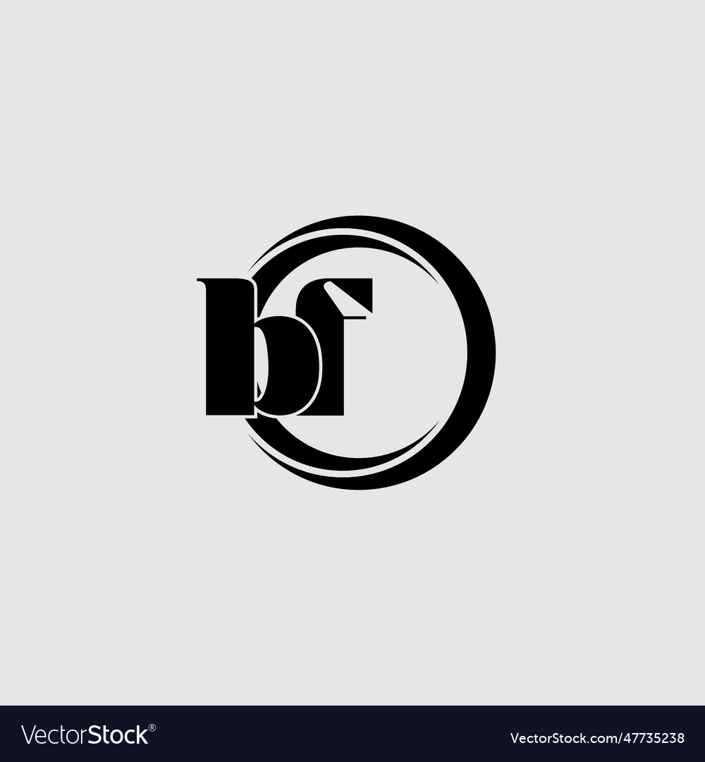 Letters bf simple circle linked line logo Vector Image