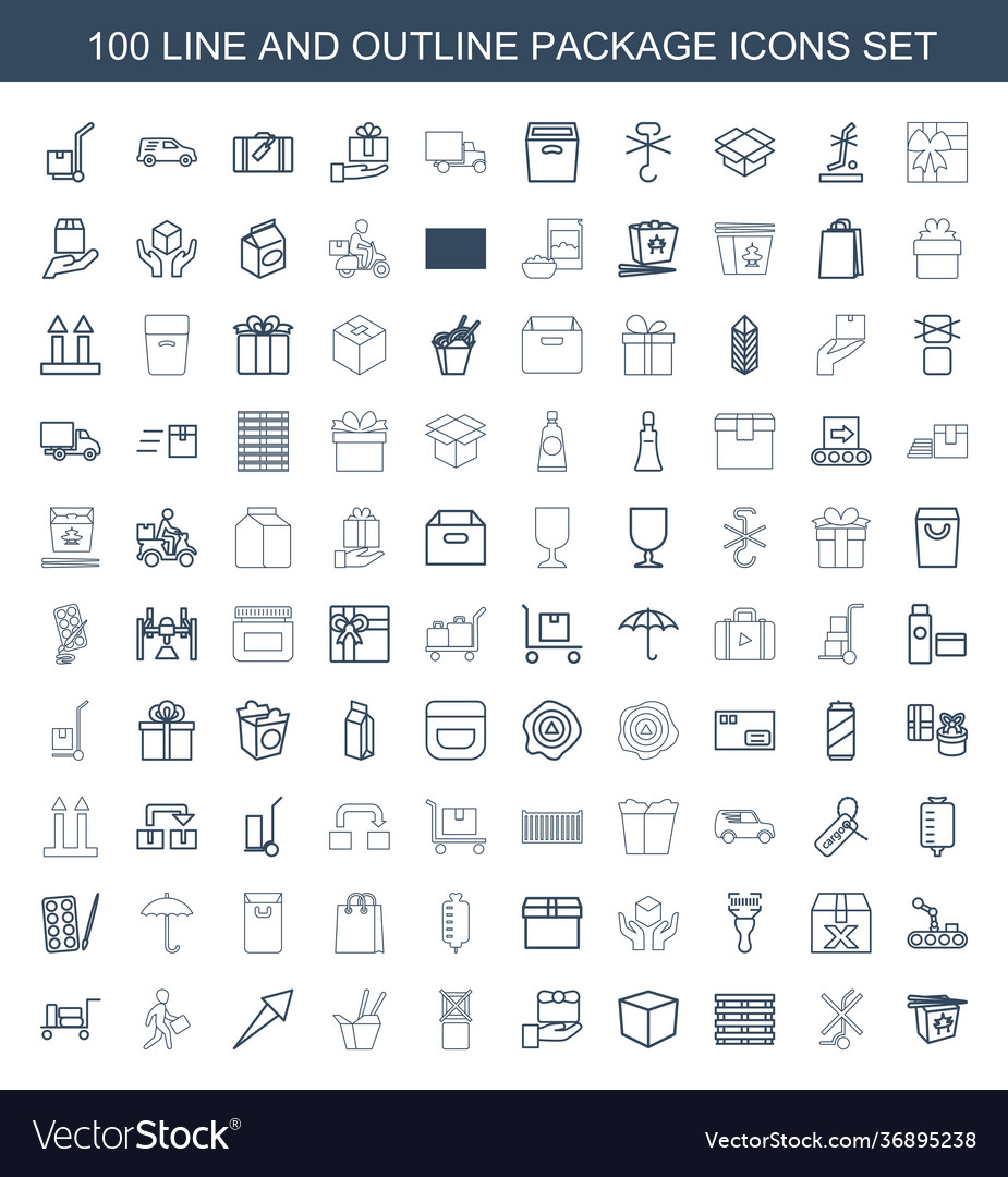 Package icons Royalty Free Vector Image - VectorStock
