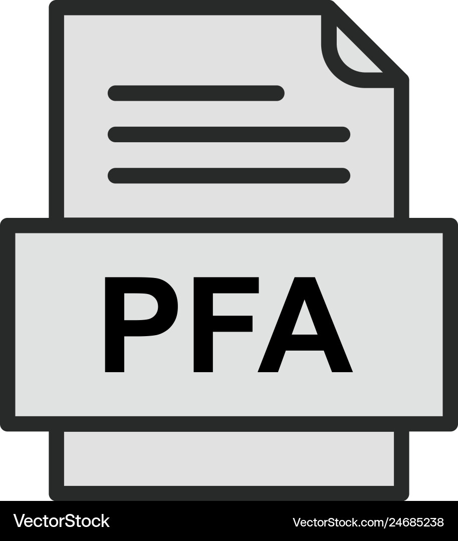 Pfa file document icon Royalty Free Vector Image