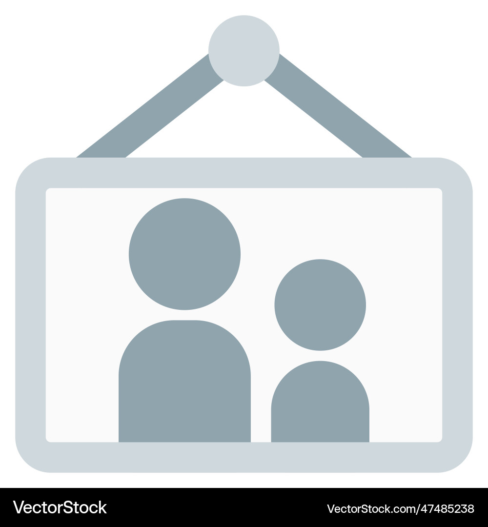 Photo frame hanging on wall as memorial Royalty Free Vector