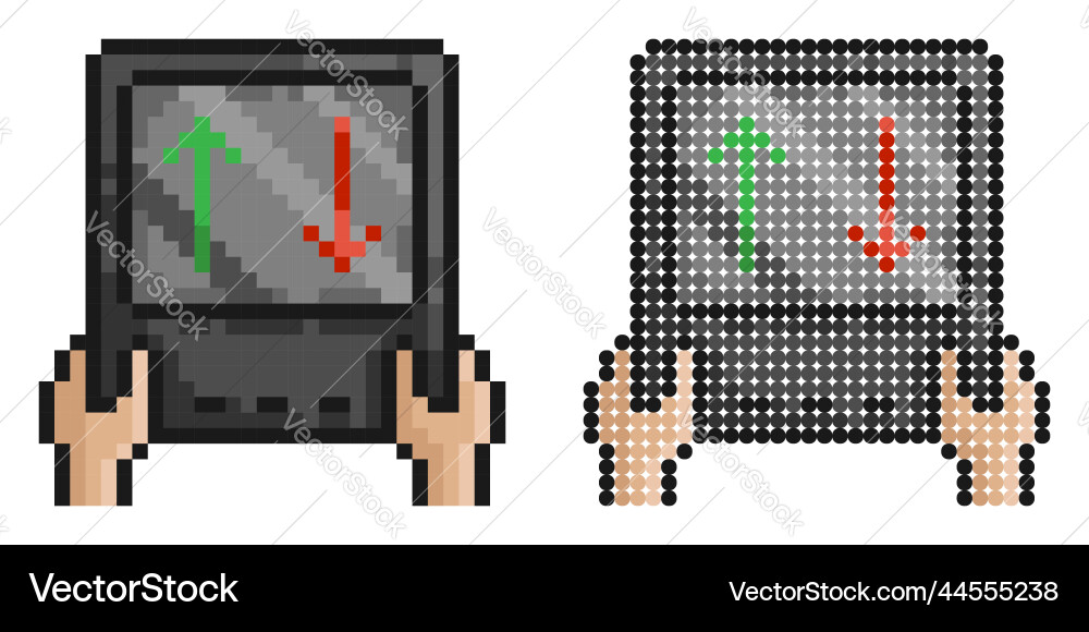 Pixel icon sports match referee hand showing Vector Image