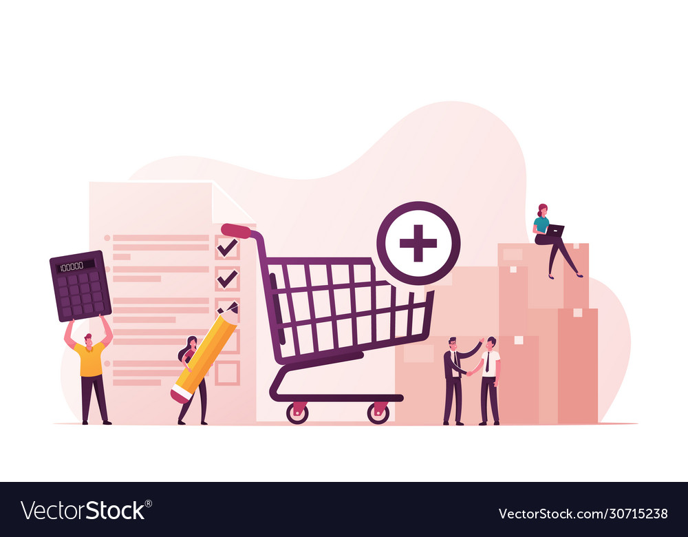 Procurement process purchasing goods Royalty Free Vector