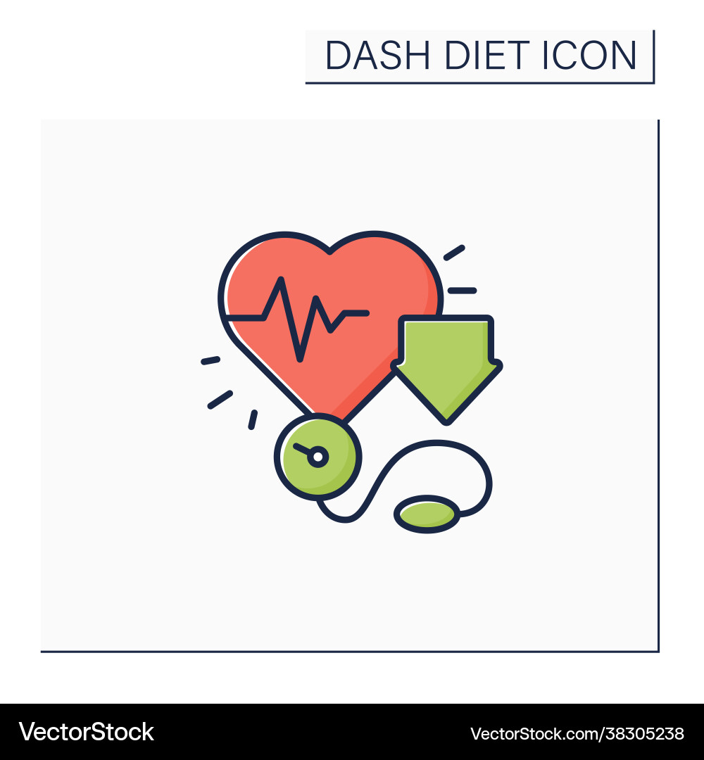 Reducing blood pressure color icon Royalty Free Vector Image