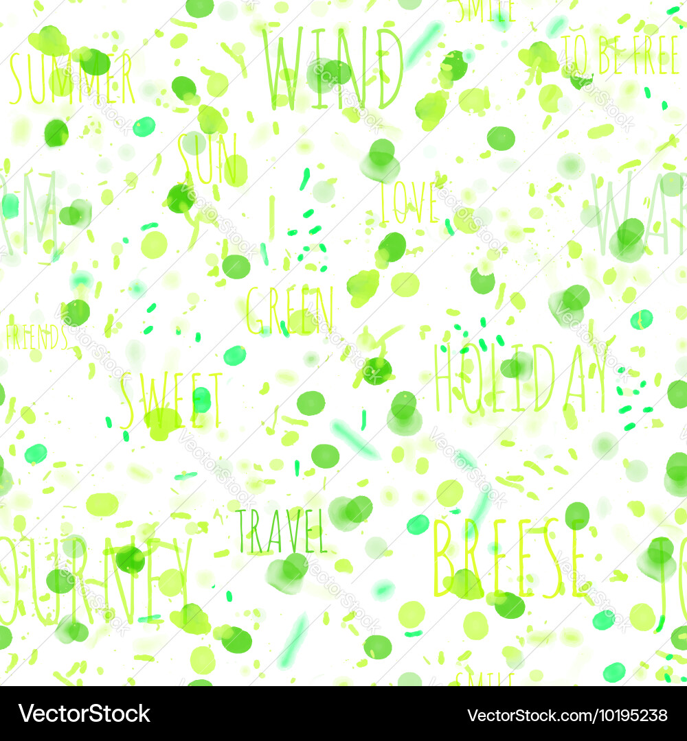 Seamless summer pattern watercolor green leaves Vector Image