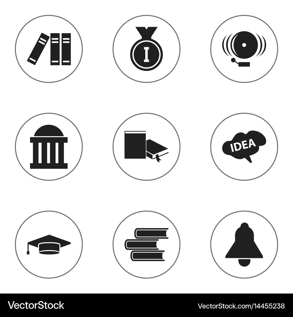 Set of 9 editable education icons includes Vector Image