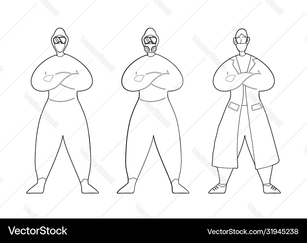 Set various contour cartoon infectious disease Vector Image