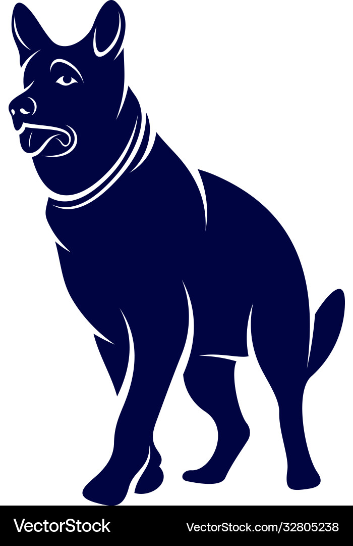 Sniffer dog logo design silhouette Royalty Free Vector Image