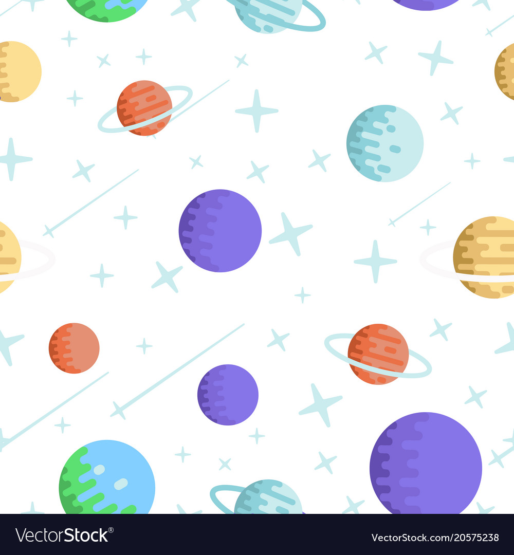 Space planets pattern Royalty Free Vector Image