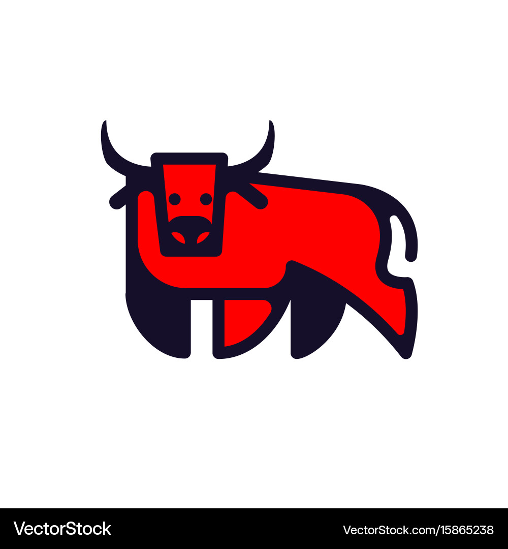 Stylized drawing of stand bull Royalty Free Vector Image