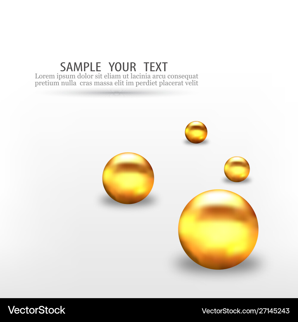 3d gold geometric balls abstract geometric Vector Image