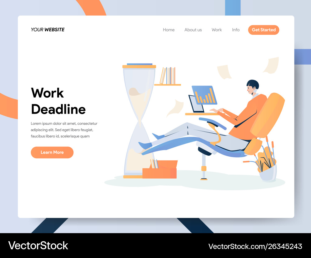 Businessman working on deadline concept modern Vector Image