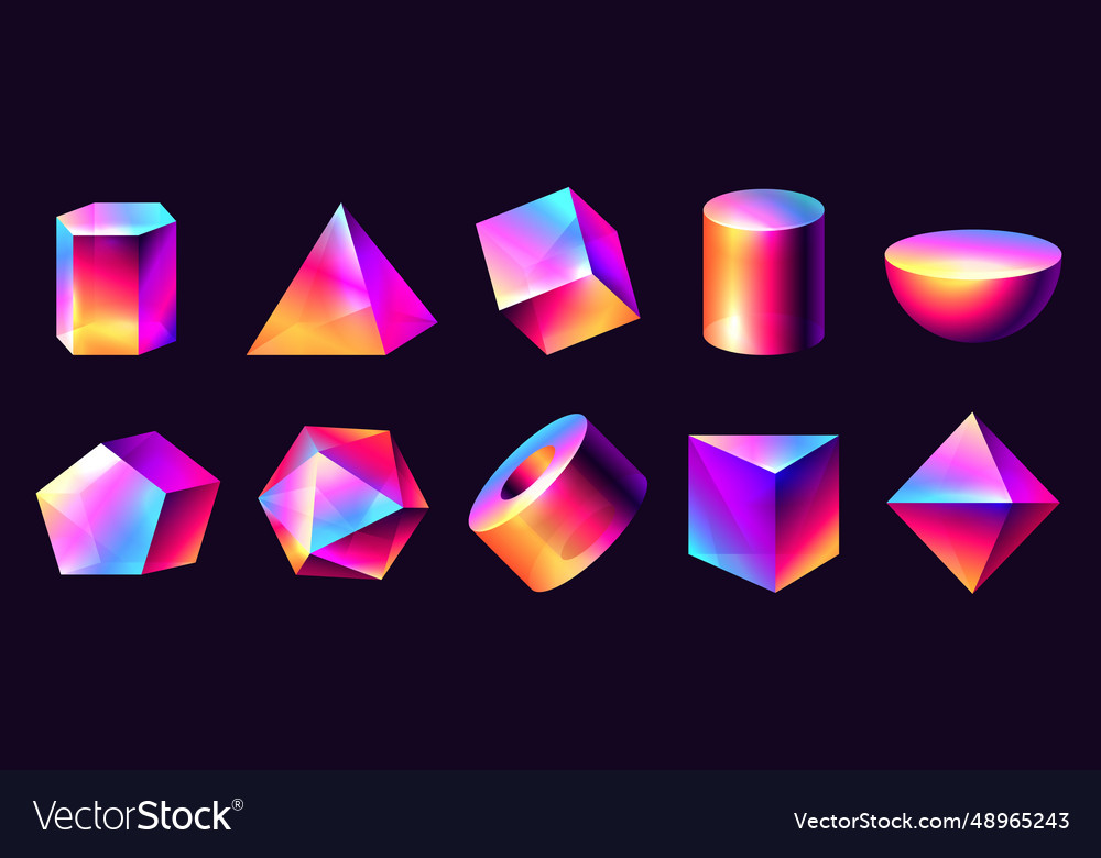 Gradient shape objects minimalistic modern Vector Image
