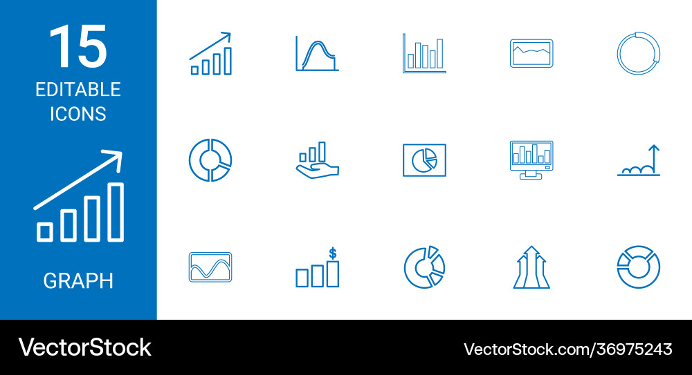 Graph icons Royalty Free Vector Image - VectorStock