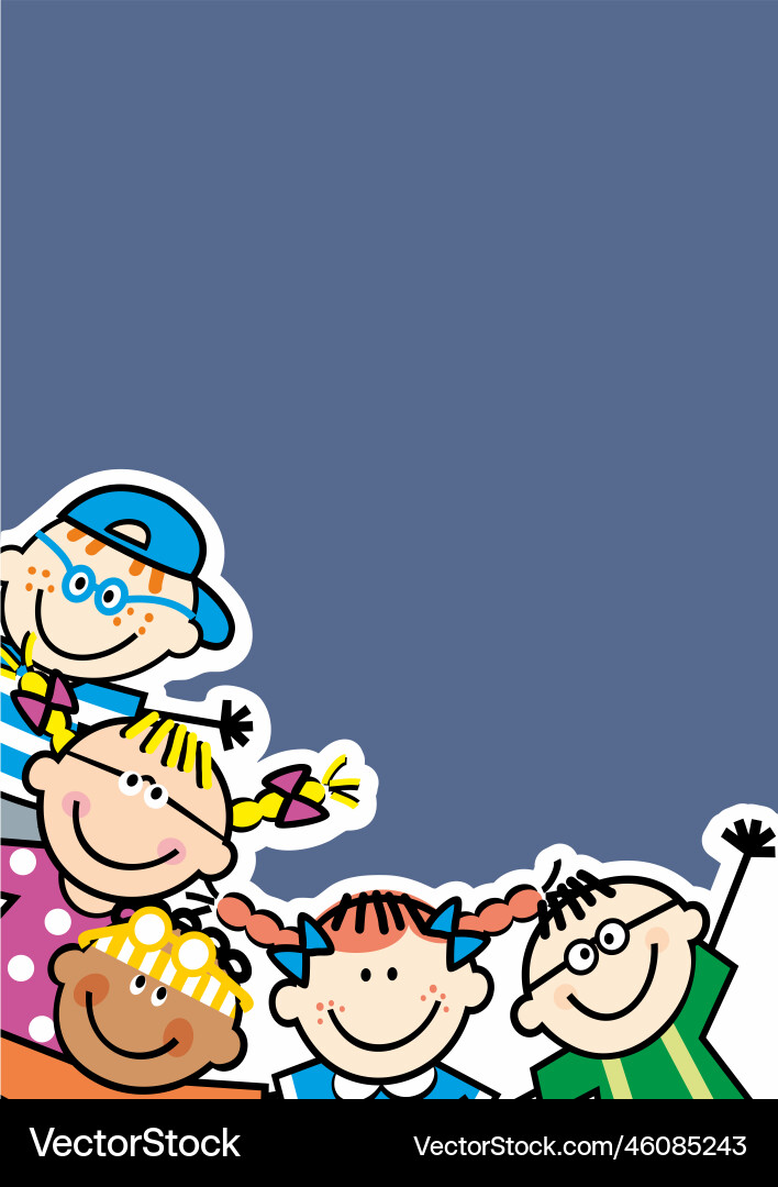 Happy children banner template Royalty Free Vector Image