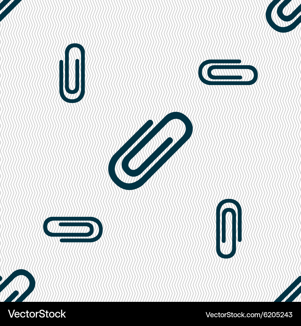 Paper clip sign icon symbol seamless pattern Vector Image