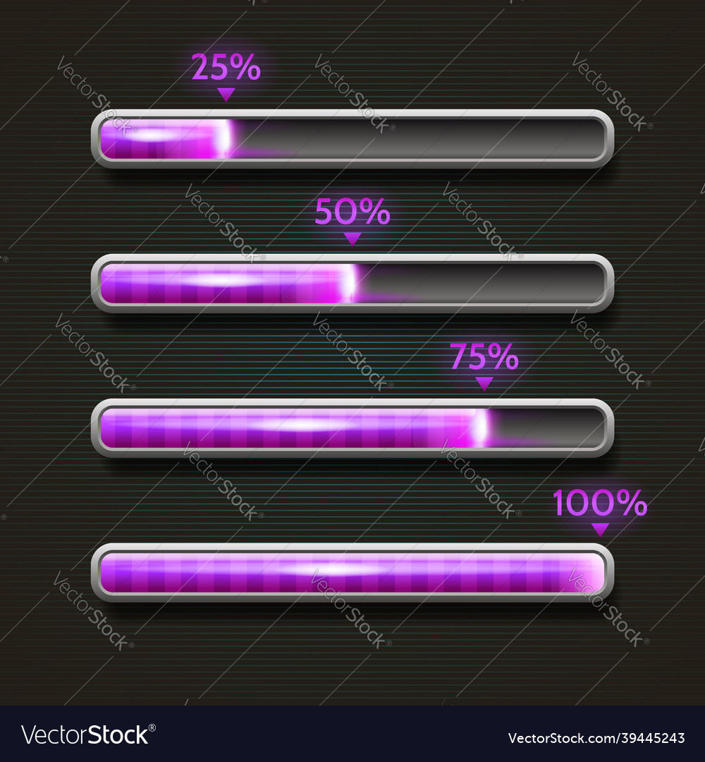 Pink progress bar loading template for app Vector Image