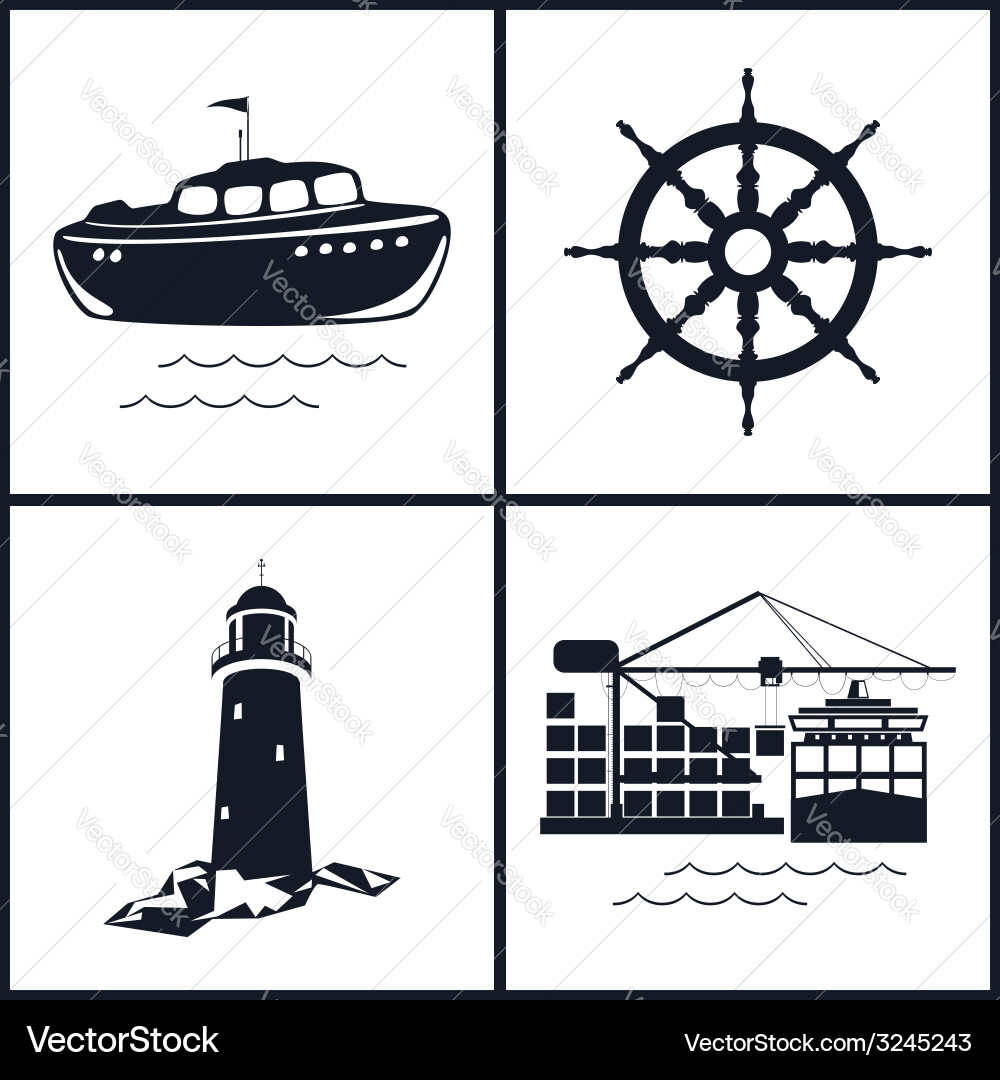 Set of maritime icons Royalty Free Vector Image