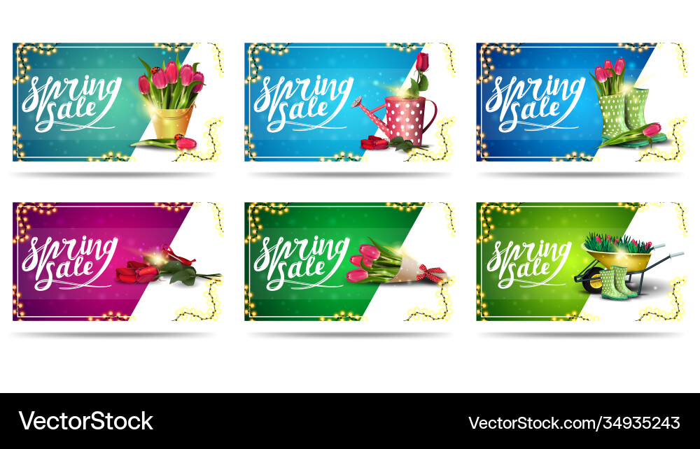 Spring sale large collection modern colorful Vector Image