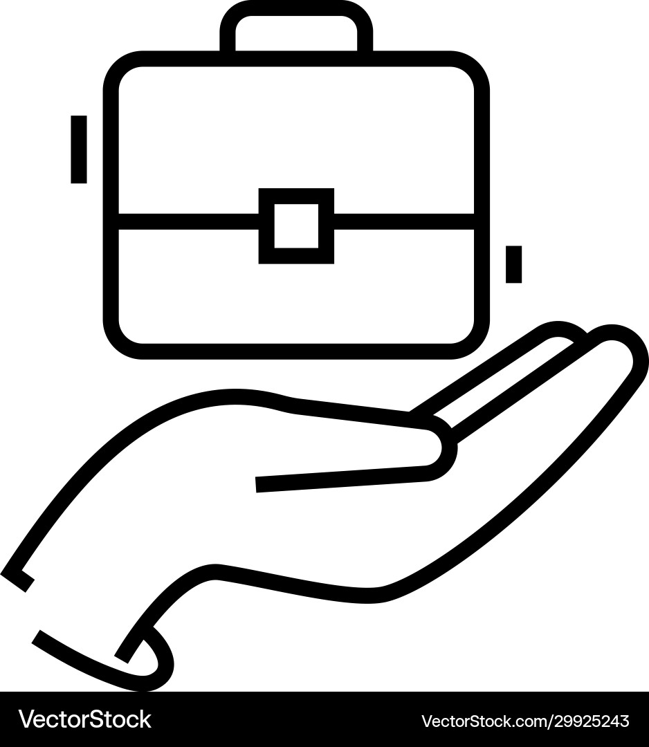 Supporting line icon concept sign outline Vector Image