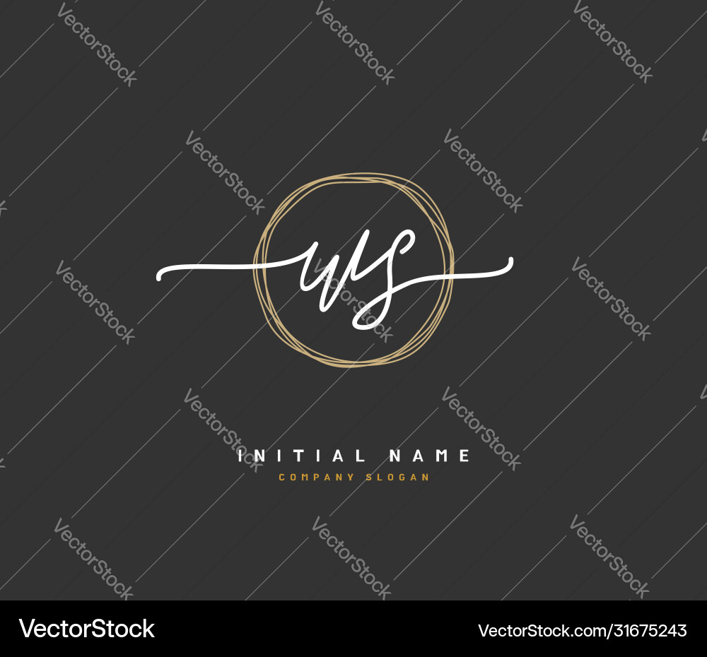 W s ws beauty initial logo handwriting logo Vector Image