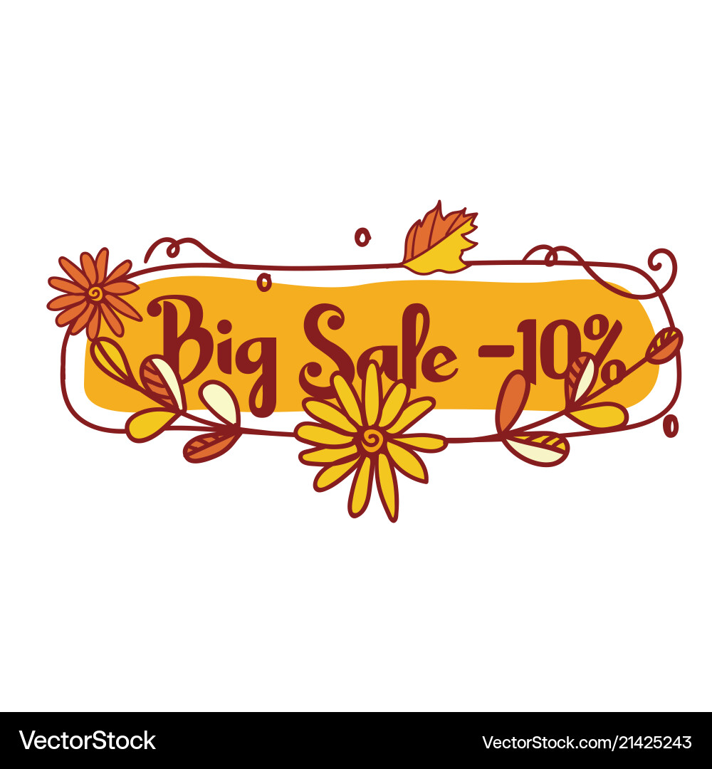 Yellow discount poster on white background Vector Image