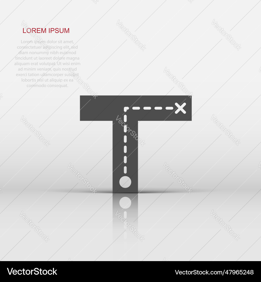 Crossroad icon in flat style road direction Vector Image