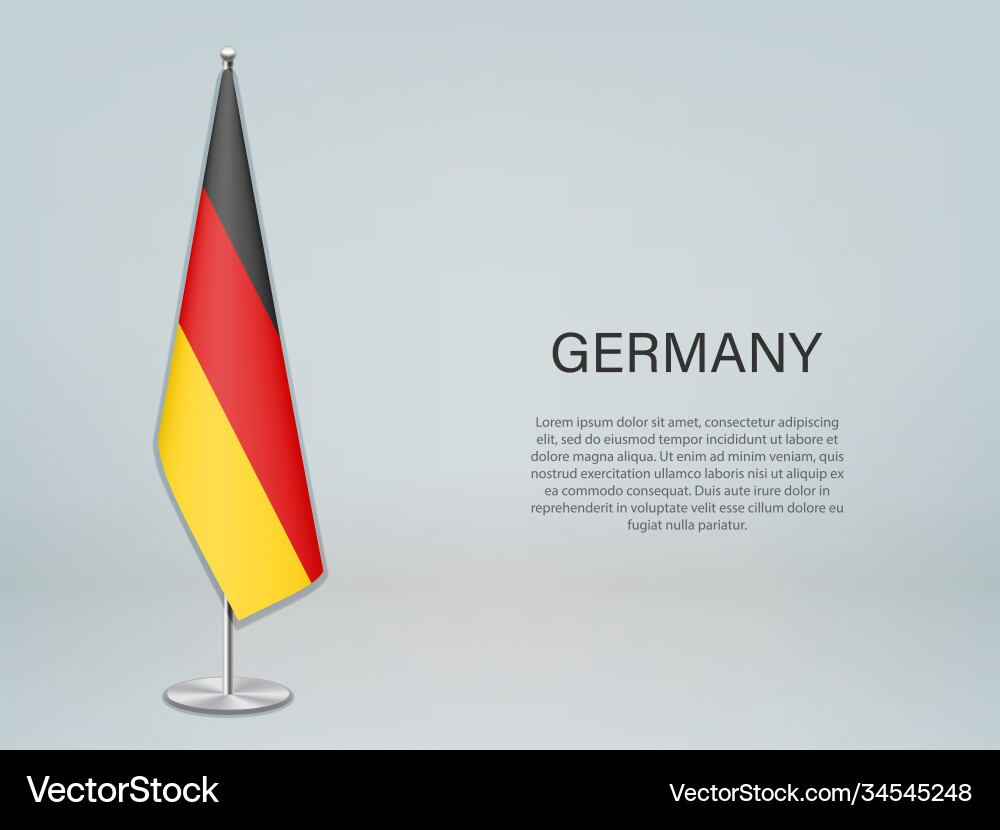 German Flag on Stand Royalty Free Vector Image