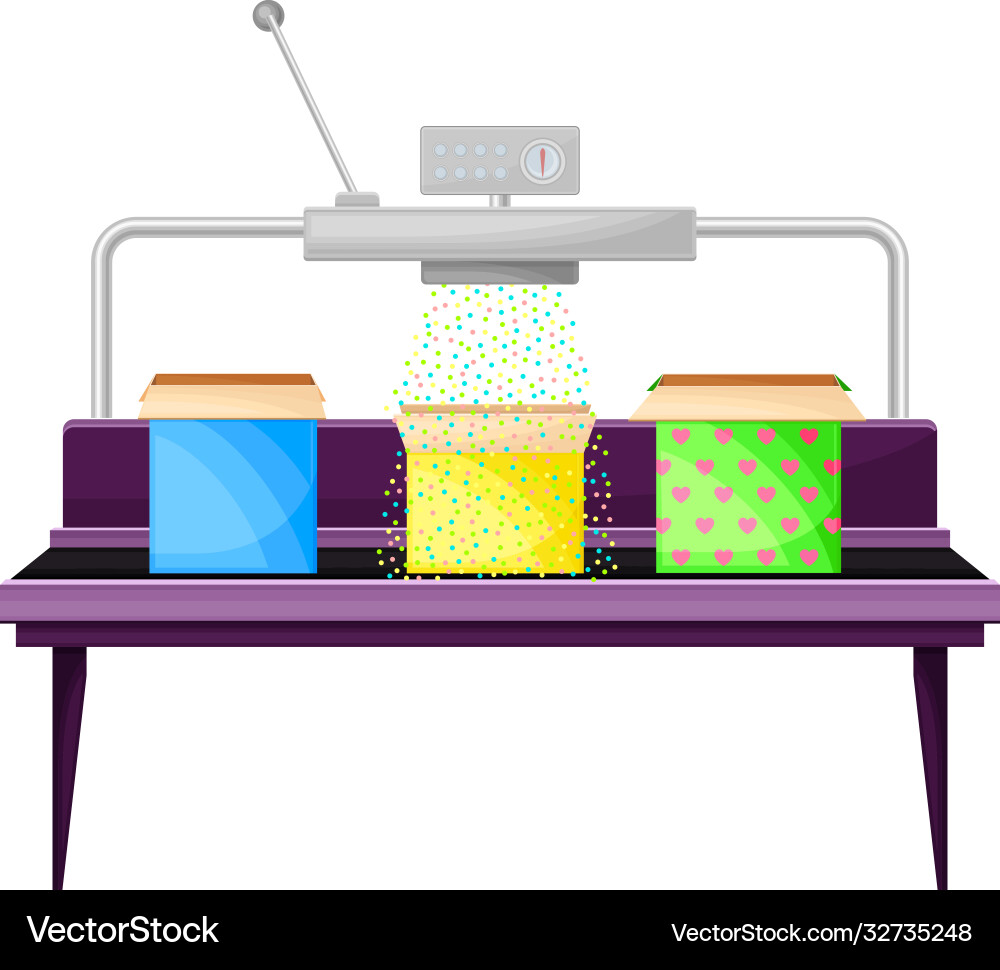 Gift production and wrapping with carton boxes Vector Image