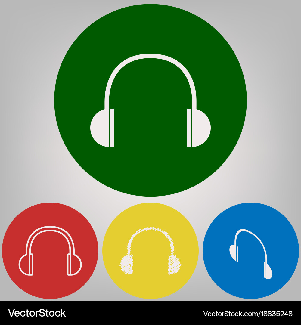 Headphones sign 4 white Royalty Free Vector Image
