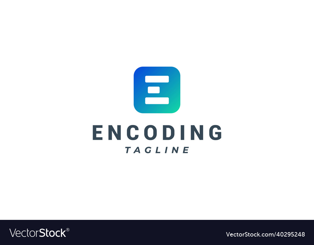 Letter e creative simple blue colour button Vector Image