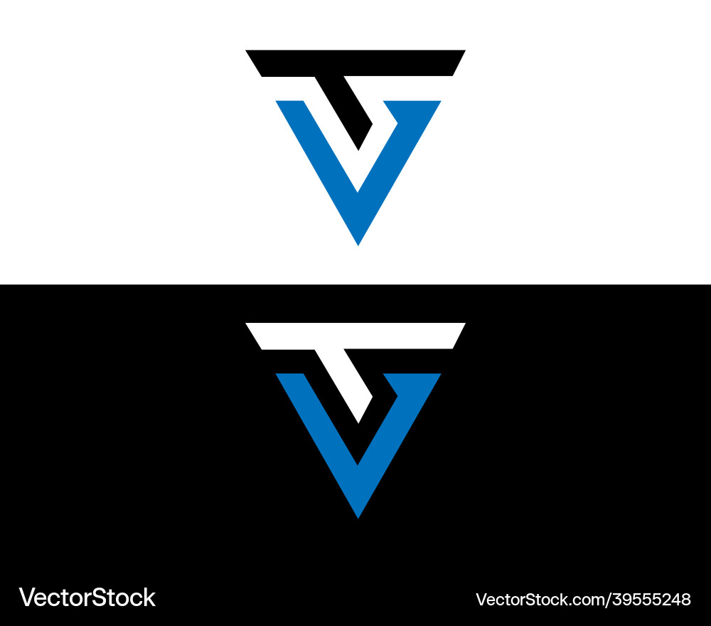 Letter vt and tv logotype Royalty Free Vector Image