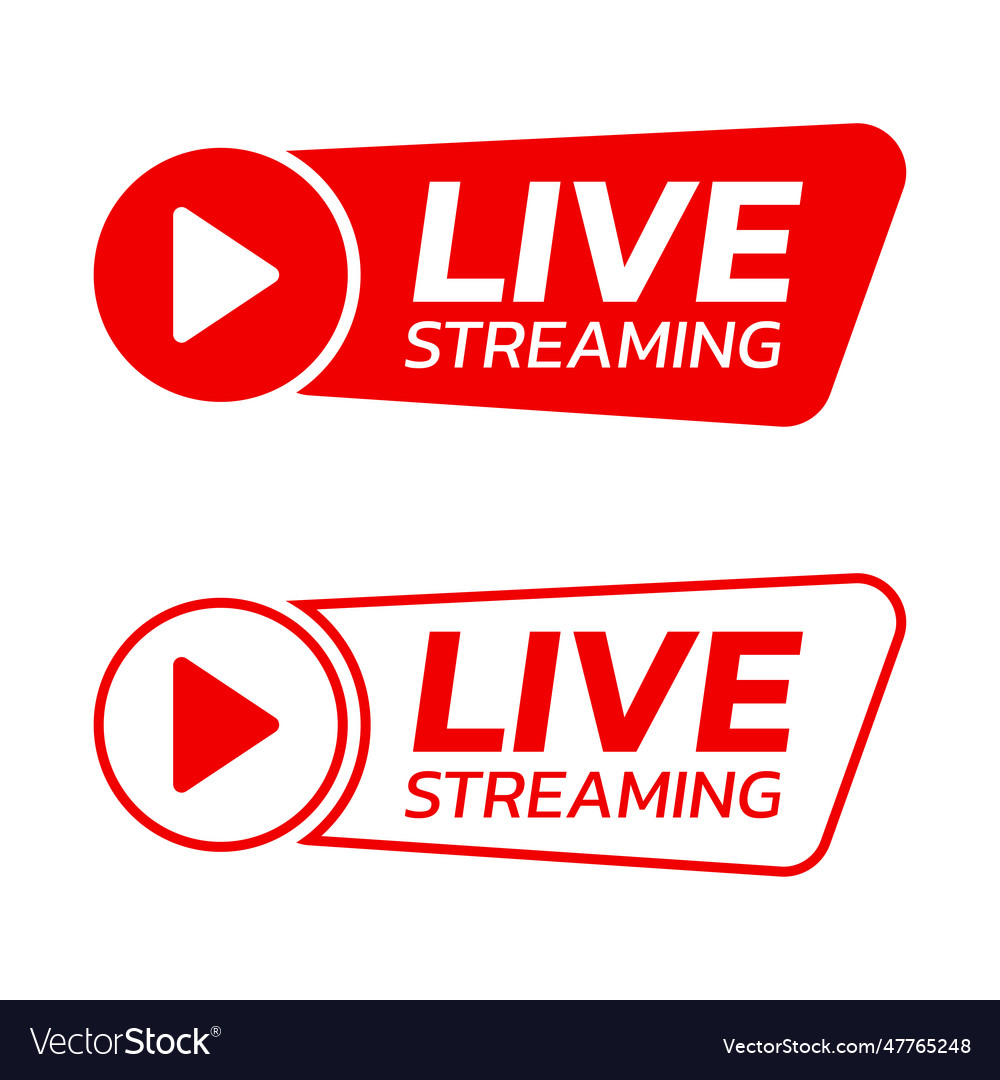 Live stream icon or button online broadcast logo Vector Image