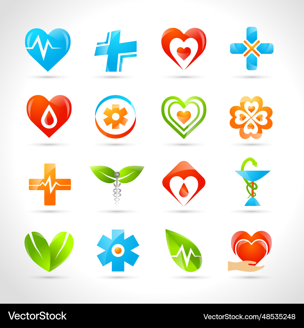 Medical logo icons Royalty Free Vector Image - VectorStock