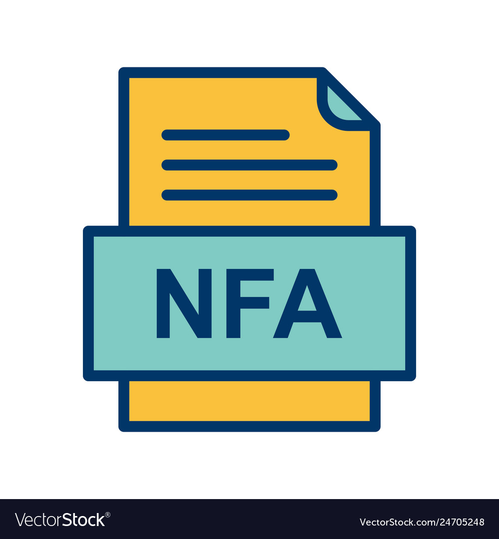 Nfa file document icon Royalty Free Vector Image