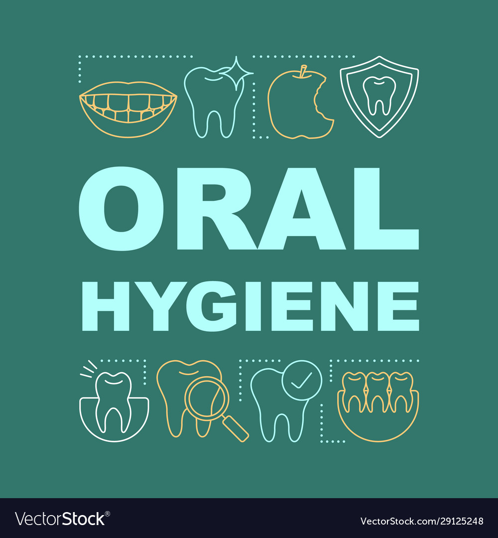Oral hygiene word concepts banner Royalty Free Vector Image