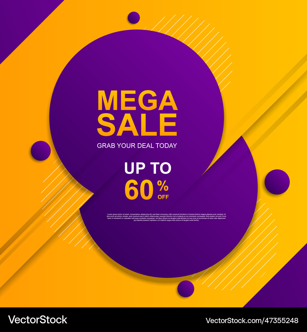 Sale background with purple and orange gradient Vector Image