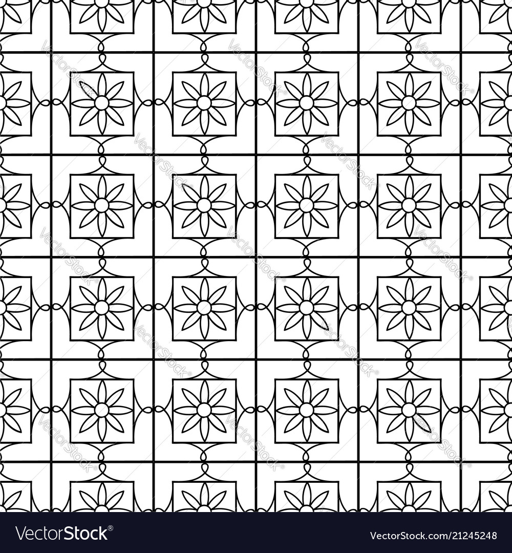 Seamless pattern black and white repeating Vector Image