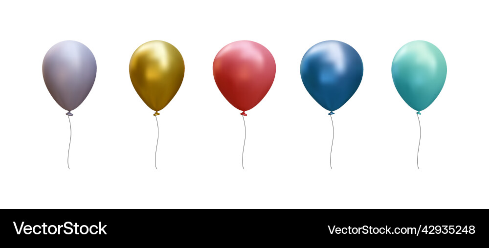 Set of 3d realistic balloon template Royalty Free Vector