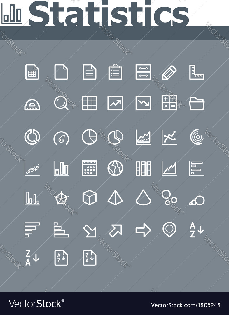 Statistic elements icon set Royalty Free Vector Image