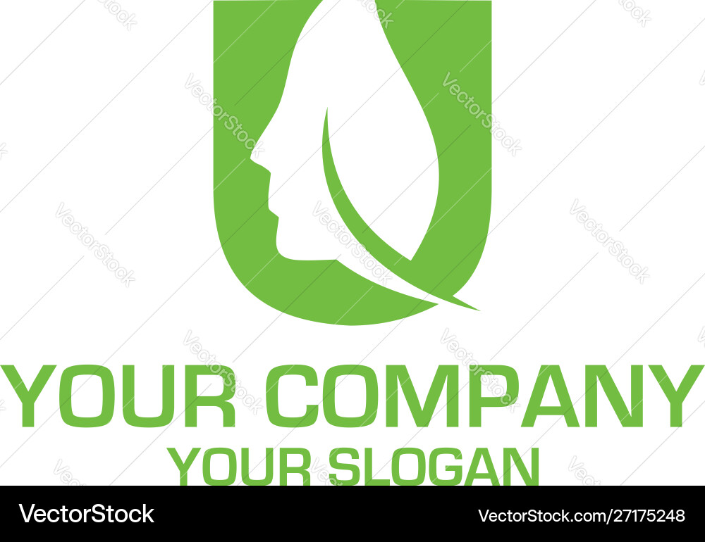 U skin care logo design Royalty Free Vector Image