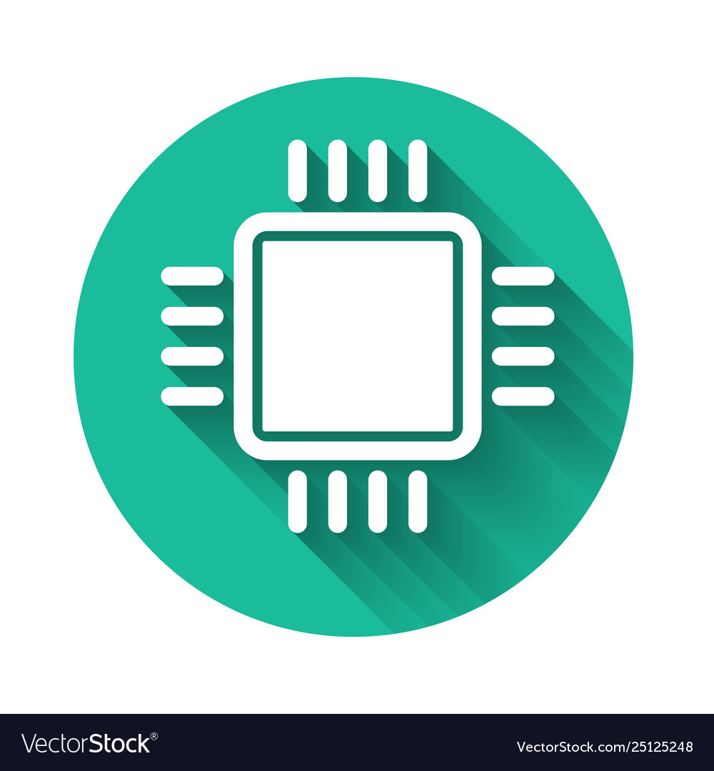 White computer processor with microcircuits cpu Vector Image