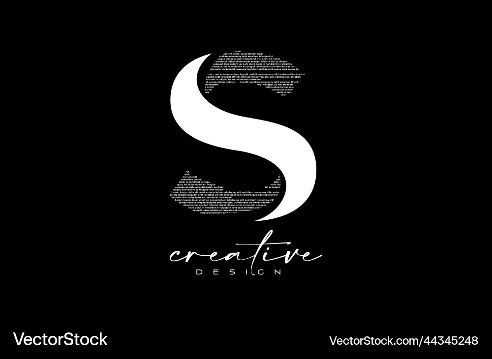 White s letter logo design with creative letter s Vector Image